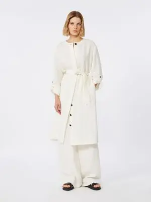 Max Mara Linen Twill Trousers - Natural