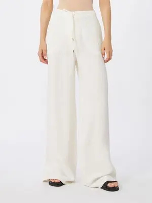 Max Mara Linen Twill Trousers - Natural