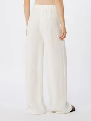 Max Mara Linen Twill Trousers - Natural