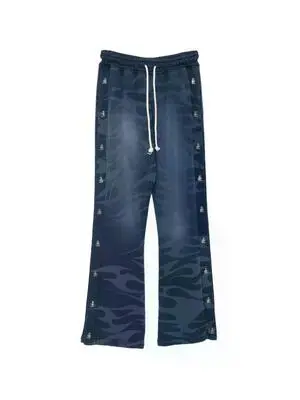 HELLSTAR Tribal Mirror Face Track Pants - Blue