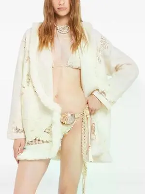 Alanui Island's Diary Openwork Cardigan With Fringe - Neutrals