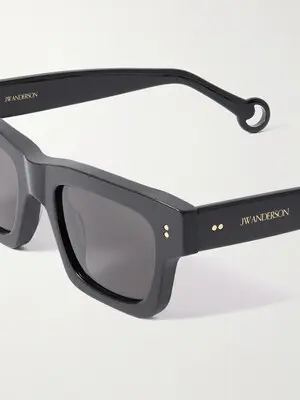 JW Anderson Rectangular-frame Acetate Sunglasses - Black