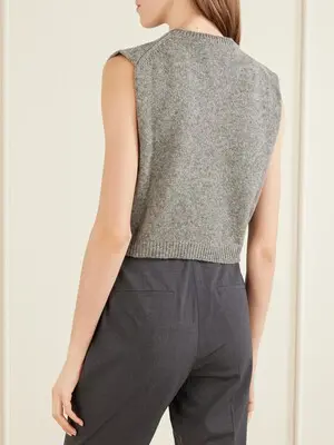 JIL SANDER Cropped Wool-blend Sweater Vest