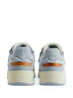 GIUSEPPE ZANOTTI Frayed Zip Low-top Sneakers - Blue