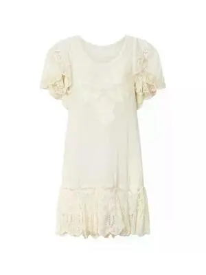 Isabel Marant Étoile Diena Lace-panel Mini Dress - Neutrals