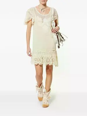 Isabel Marant Étoile Diena Lace-panel Mini Dress - Neutrals