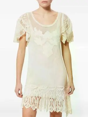 Isabel Marant Étoile Diena Lace-panel Mini Dress - Neutrals