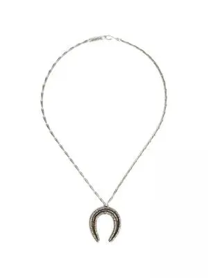 Isabel Marant Étoile Engraved Horseshoe Pendant Necklace - Silver
