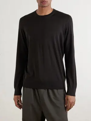Zegna Cashmere And Silk-blend Sweater - Brown