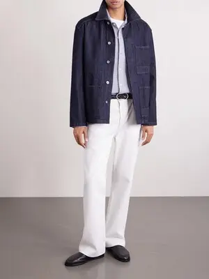 Nn07 Reed 50057 Checked Organic Cotton-blend Seersucker Shirt - Blue