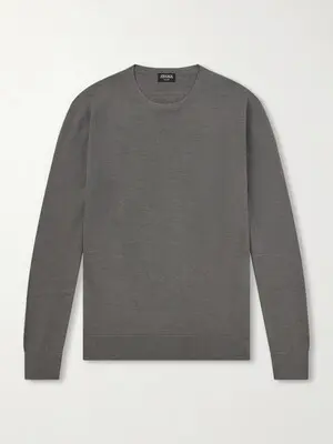 Zegna Cashmere And Silk-blend Sweater - Brown