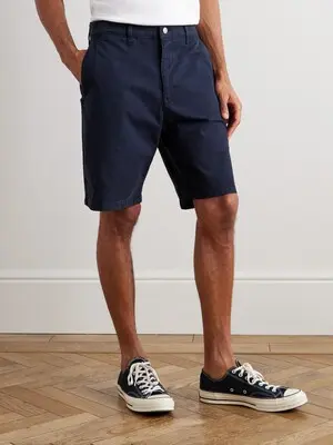 Nn07 Aden 1923 Straight-leg Twill Shorts - Blue
