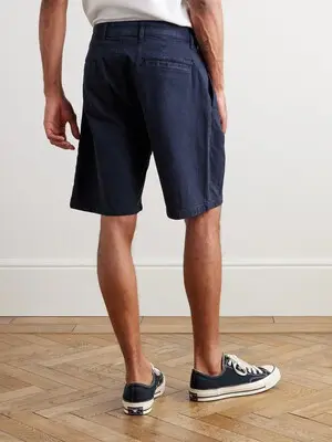 Nn07 Aden 1923 Straight-leg Twill Shorts - Blue