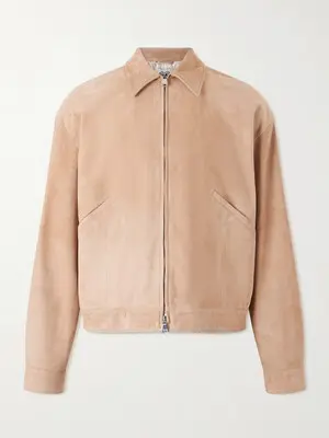 VALSTAR Stan Suede Bomber Jacket - Neutrals