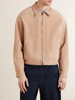 VALSTAR Stan Suede Bomber Jacket - Neutrals