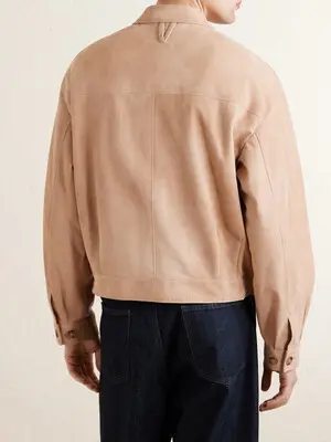 VALSTAR Stan Suede Bomber Jacket - Neutrals