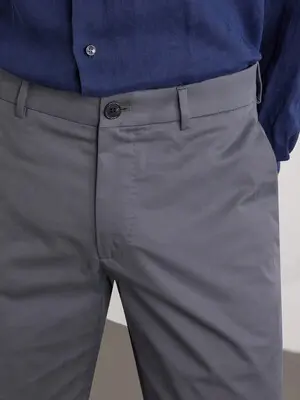 SLOWEAR Slim-fit Cotton-blend Gabardine Chino Shorts - Gray