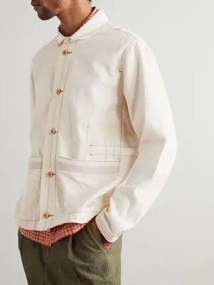 Folk Anniversary Cotton-twill Jacket - Neutrals