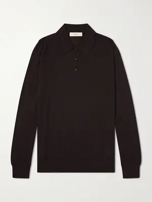 Purdey Wool Polo Shirt - Brown