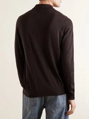 Purdey Wool Polo Shirt - Brown