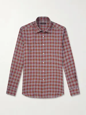 SLOWEAR Checked Linen Shirt