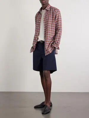 SLOWEAR Checked Linen Shirt