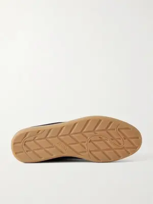 Zegna 232 Leather-trimmed Suede Sneakers - Blue