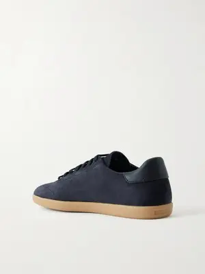 Zegna 232 Leather-trimmed Suede Sneakers - Blue
