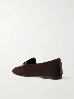 Rubinacci Marphy Tasselled Leather-trimmed Suede Loafers - Brown