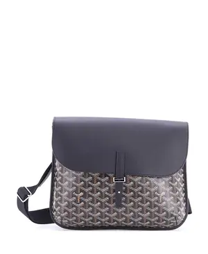 Goyard Coursier Messenger Bag Coated Canvas And Leather - Black