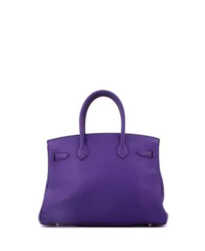 Hermès Birkin 30 Handbag Purple Clemence With Palladium Hardware - Iris