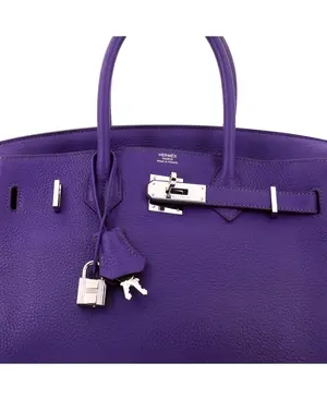 Hermès Birkin 30 Handbag Purple Clemence With Palladium Hardware - Iris
