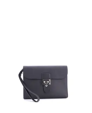 Hermès 24 Sac A Depeches Wristlet Pouch Epsom - Black