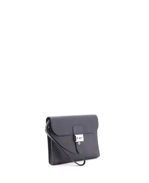 Hermès 24 Sac A Depeches Wristlet Pouch Epsom - Black