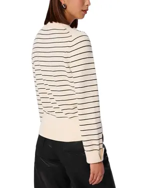 Whistles Classic Stripe Cotton Blend Sweater - Ivory/multi