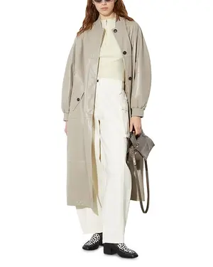 Max & Co. Glossy Leather Duster Coat