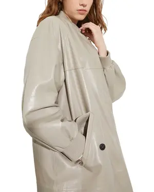 Max & Co. Glossy Leather Duster Coat