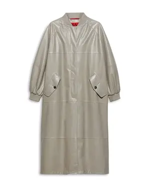 Max & Co. Glossy Leather Duster Coat