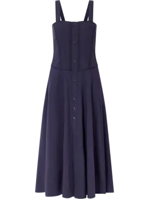 Ralph Lauren Sophee Pintucked Midi Dress - Blue