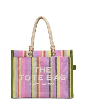 Marc Jacobs Large Stripe Mesh Tote Bag - Purple Multi