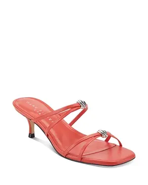 MARC FISHER LTD. Baizel Square Toe Sandals - Medium Red