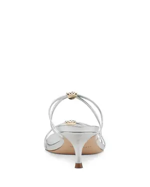 MARC FISHER LTD. Baizel Square Toe Sandals - Silver