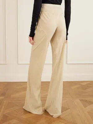 Rick Owens Bias Silk-crepe Wide-leg Pants - Neutrals