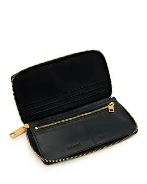ALLSAINTS Lena Leather Continental Wallet - Black