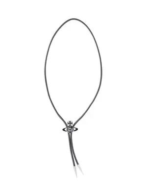 VIVIENNE WESTWOOD Plated Brass And Leather Bolo Tie - Silver