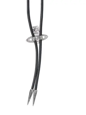 VIVIENNE WESTWOOD Plated Brass And Leather Bolo Tie - Silver