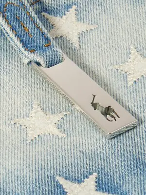 Polo Ralph Lauren Polo Id Embroidered Denim Shoulder Bag - Blue