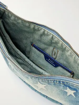 Polo Ralph Lauren Polo Id Embroidered Denim Shoulder Bag - Blue