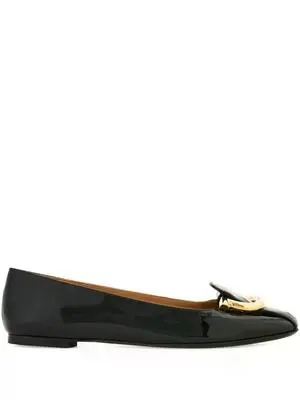 FERRAGAMO Gancini Ballet Flats - Black