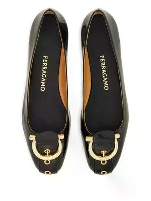 FERRAGAMO Gancini Ballet Flats - Black